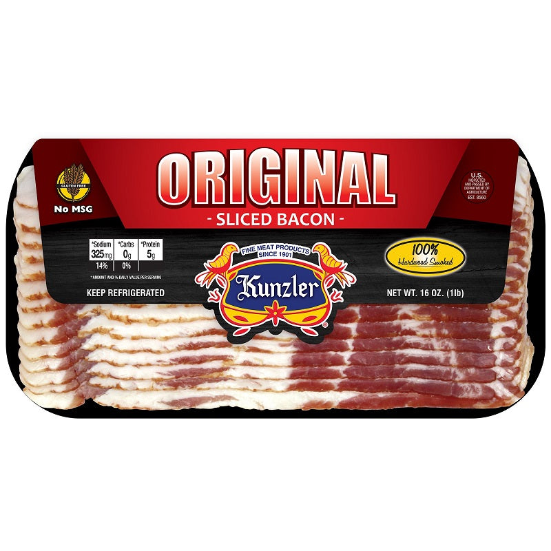 Kunzler Original Sliced Bacon 1lb – Taste it! Market