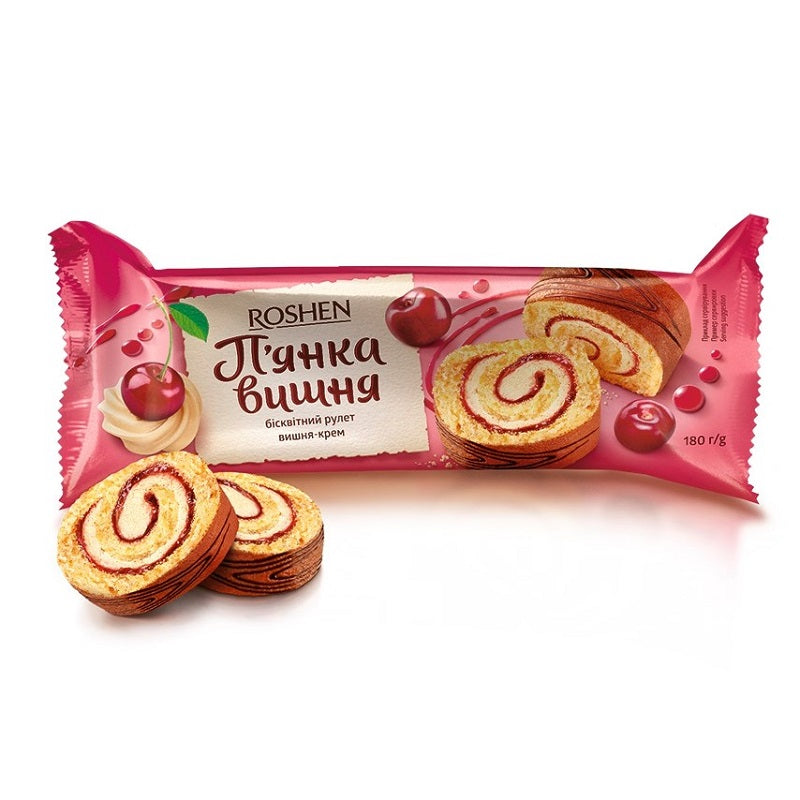 Roshen Cherry Liquor Swiss Roll – Taste it! Market